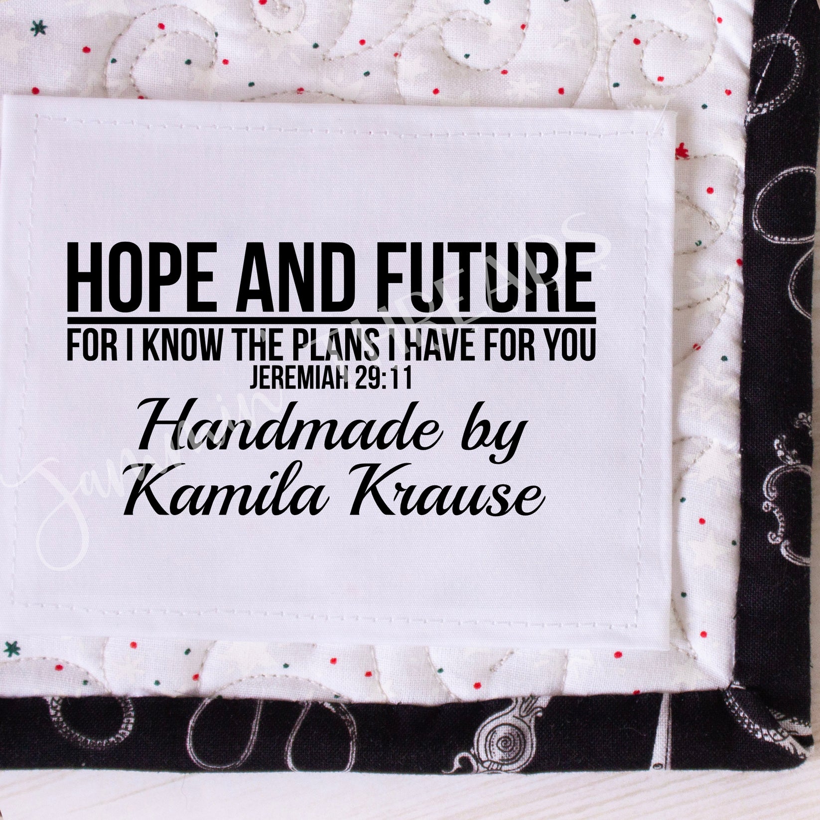 Inspirational Quilt Labels. Jeremiah 29:11 Christian Quilt Labels ...