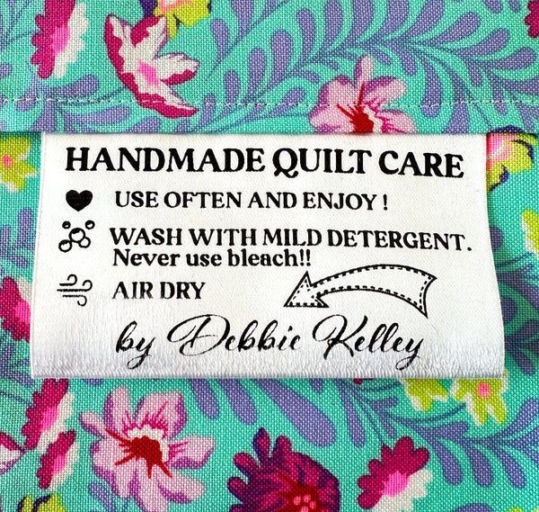 Quilt Washing Instructions. Satin Fold-Over Tags – Jammin Threads