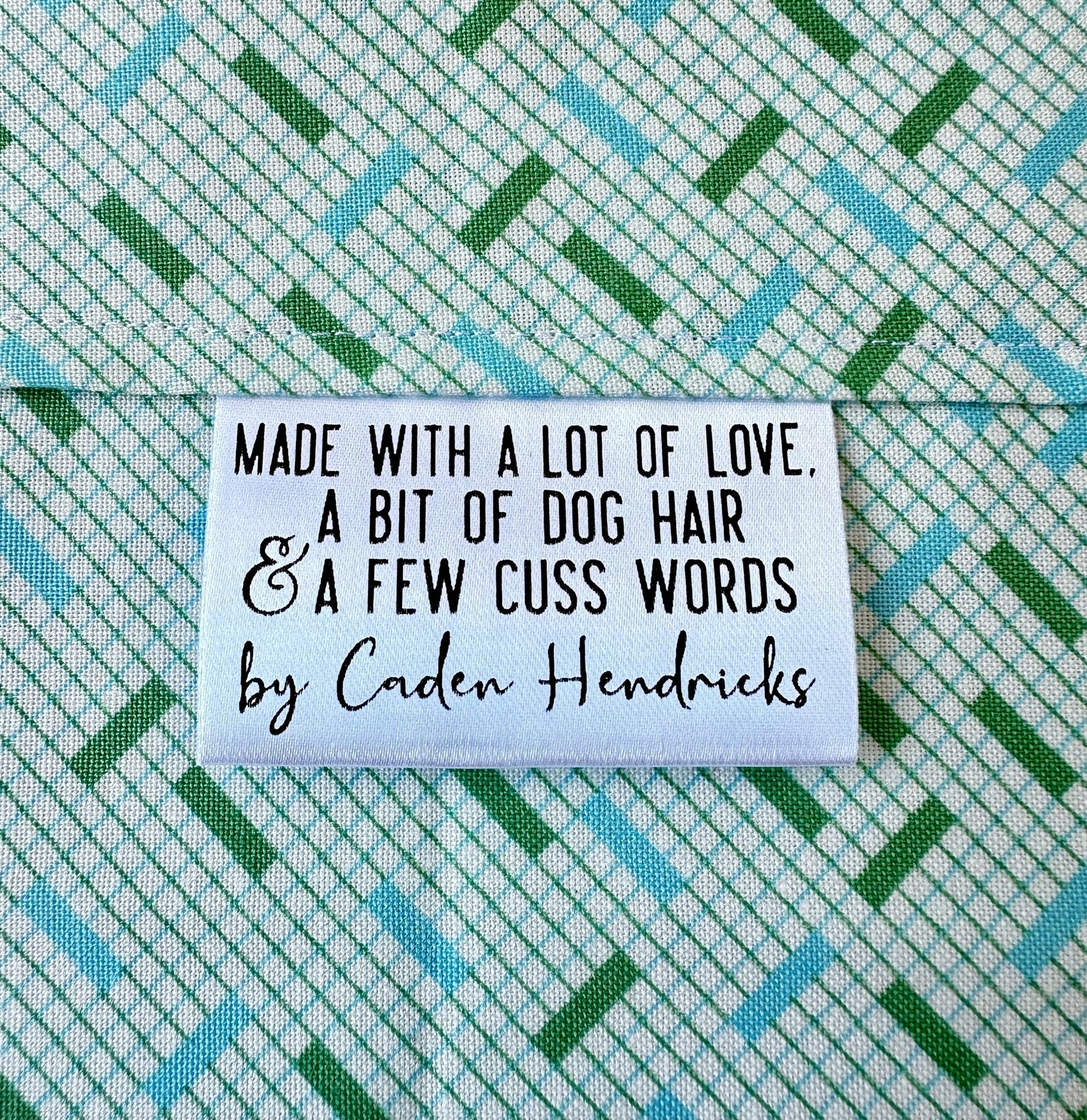 Made with Love, A bit of Dog Hair, and Few Cuss Words. Personalized Sa ...