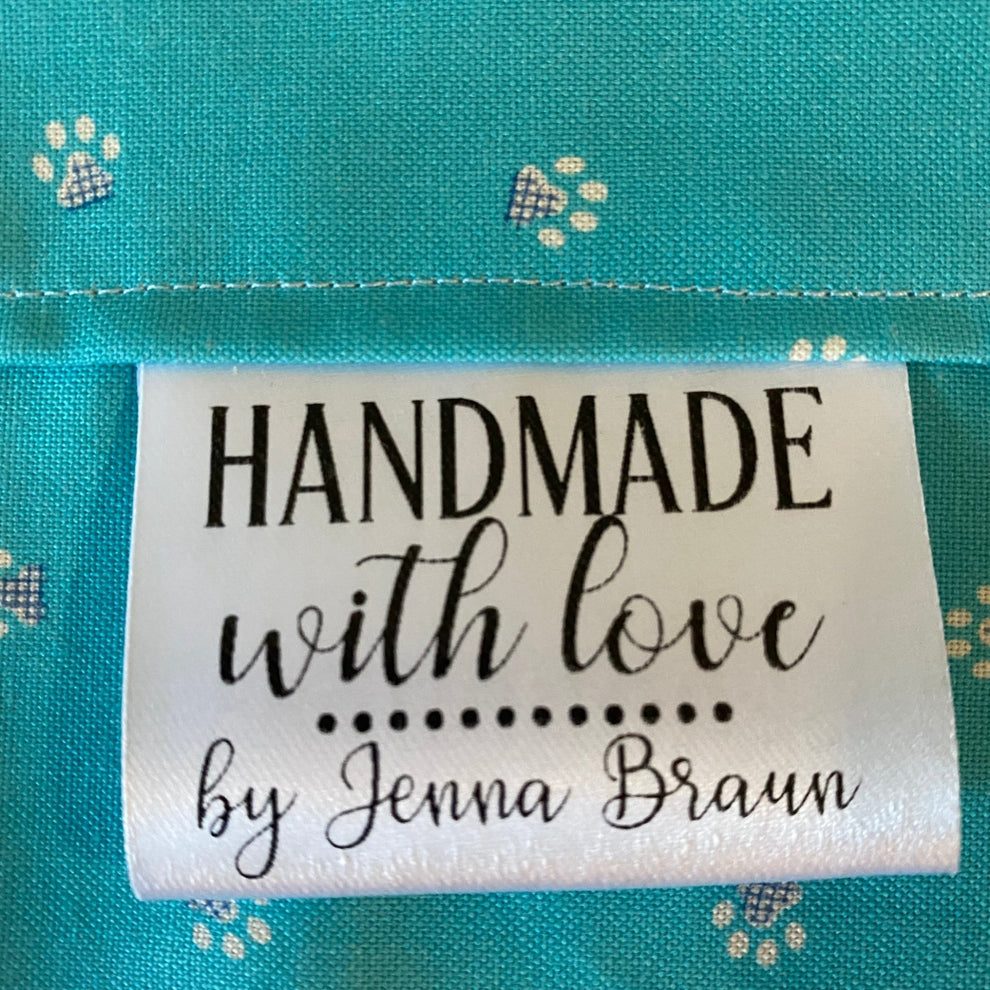 Handmade with Love Satin tags - Personalized Satin Quilt Labels – Jammin Threads