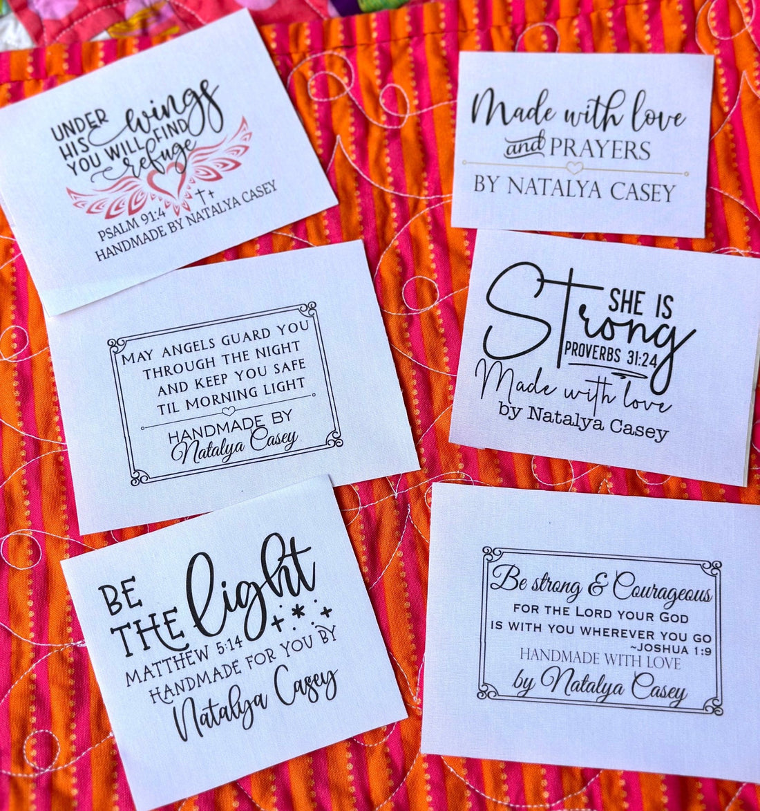 Inspirational Quilt Label Assortment. Personalized Christian quilt lab ...