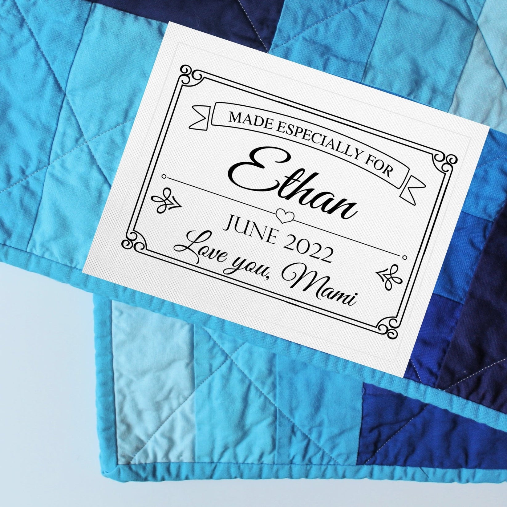 Personalized “Made Especially For” Quilt Label – Elegant Custom Quilt ...