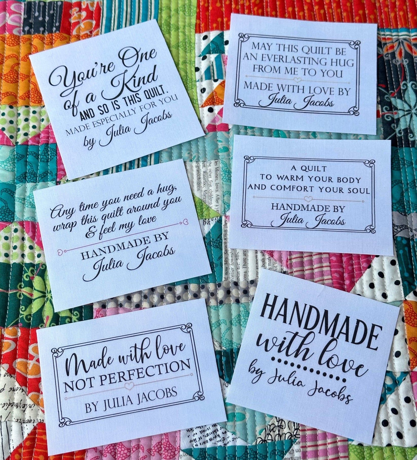Personalized Quilt Label Assortment. Handmade quilt label assortment ...