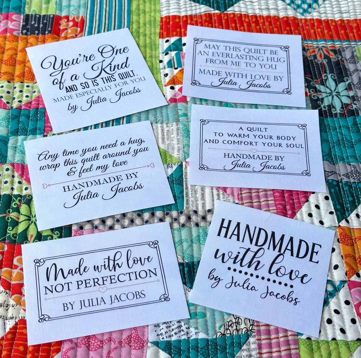 Personalized Quilt Label Assortment. Handmade quilt label assortment ...